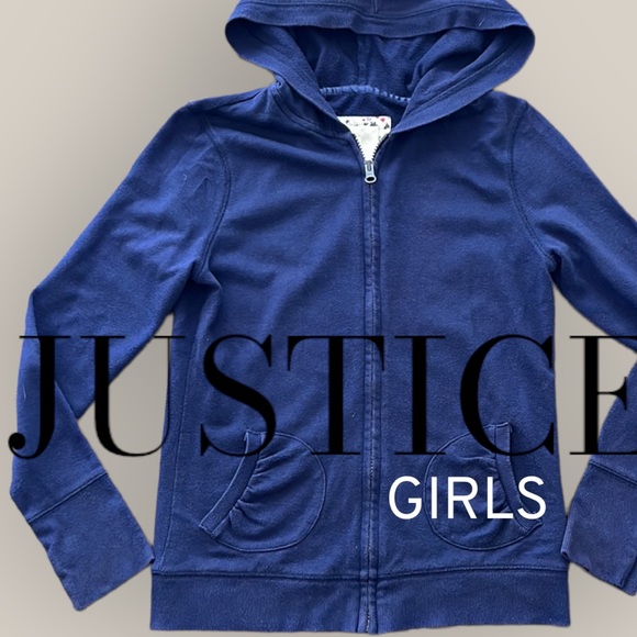 Justice | Jackets & Coats | Justice Girls Blue Zip Up Hoodie Jacket ...